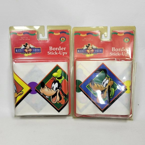 Disney | Accents | Lot Of 2 Disney Mickey Mouse Wall Border Stickups 5 ...